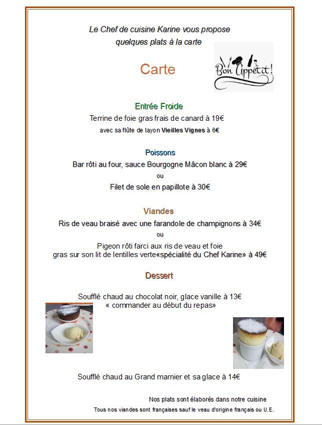 Découvrez nos menus | Guecelard (72) | La Botte d'Asperges